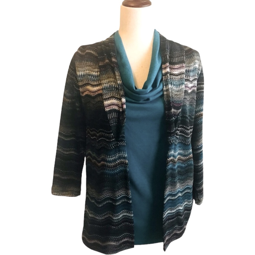 Rafaella 2 Piece Cardigan And Tank Set Size Small Mul… - Gem